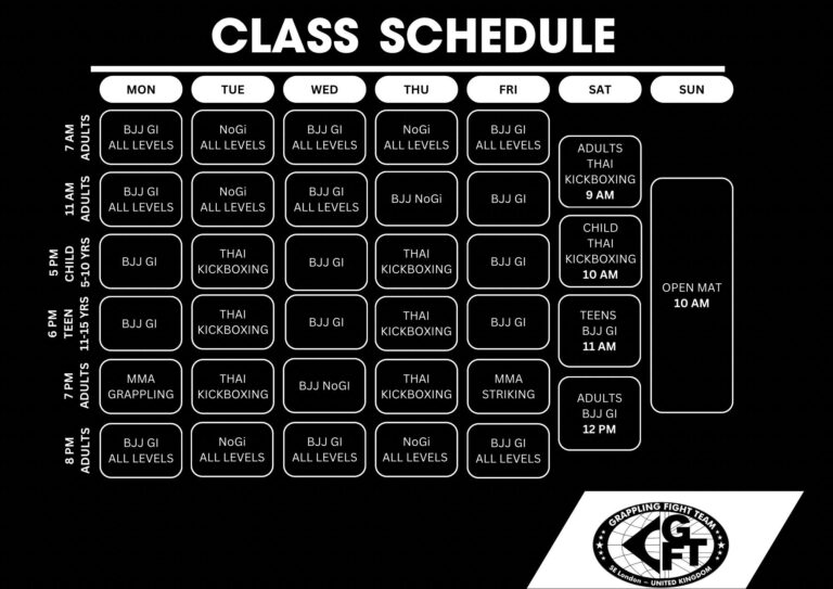 Time table « BJJ Westwickham
